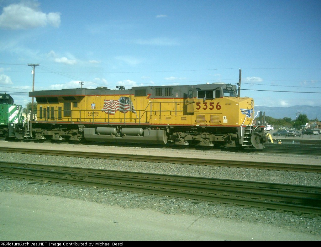 UP 5356 going to its train in the yard